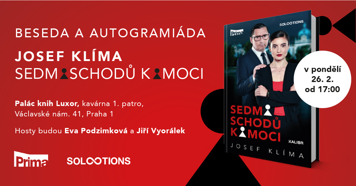 Beseda a autogramiáda Josefa Klímy ke knize Sedm schodů k moci - Blog knihkupectví Luxor